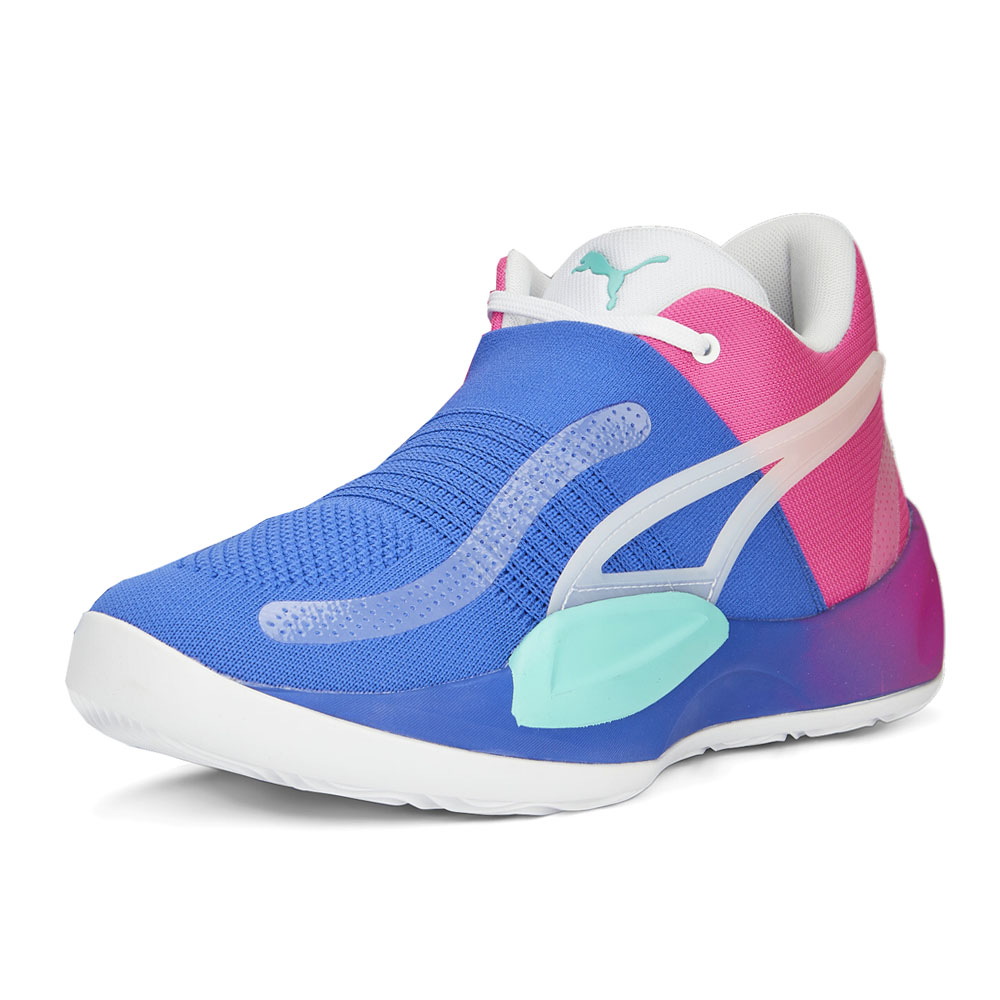 Puma Rise Nitro Fadeaway Basketball Mens Blue, Pink Sneakers Athletic ...